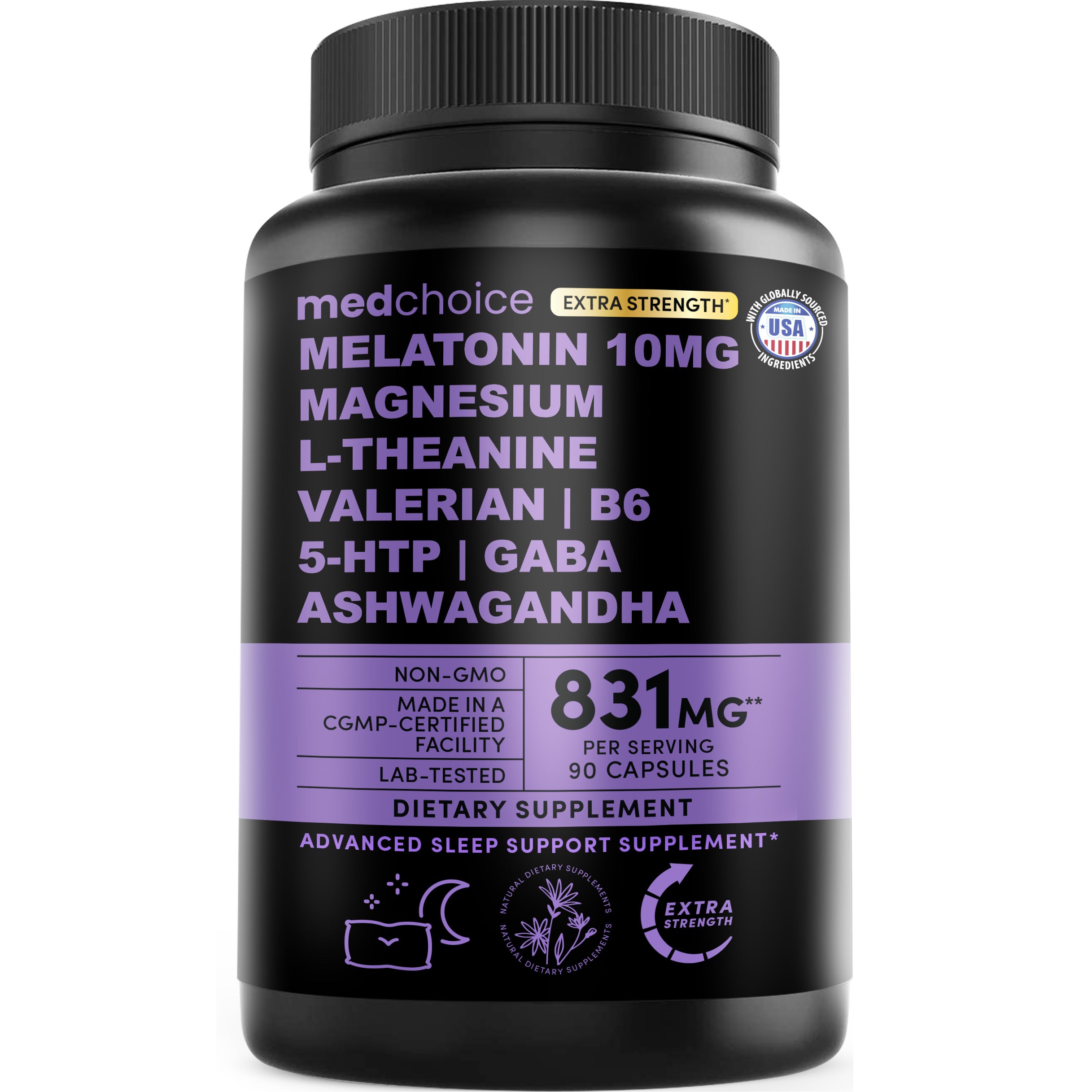 12-in-1 Melatonin Sleep Extra Strength Capsules - 10mg Melatonin Extra ...